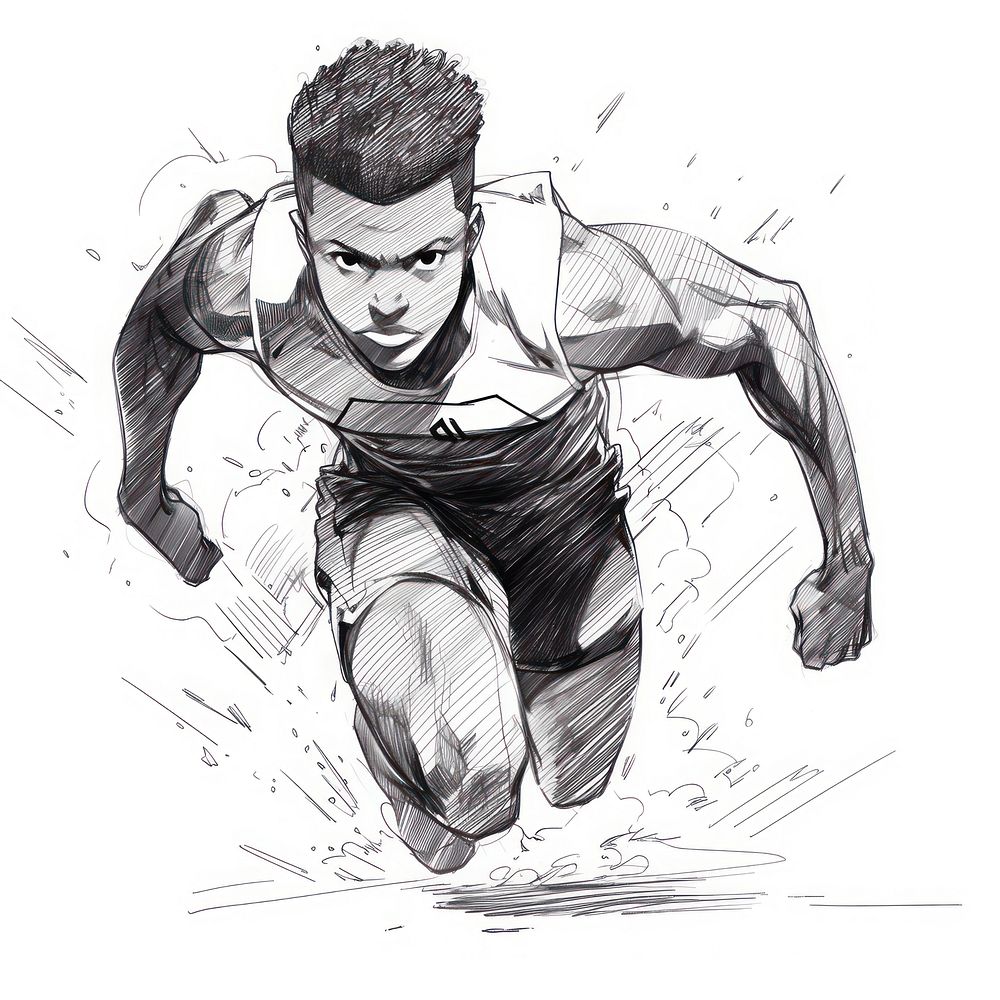 Sketch drawing athlete cartoon. | Free Photo Illustration - rawpixel