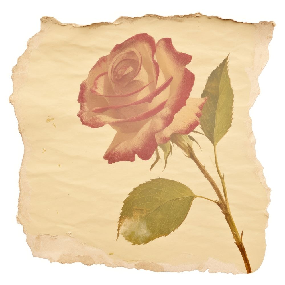 Rose ripped paper flower plant | Free Photo - rawpixel