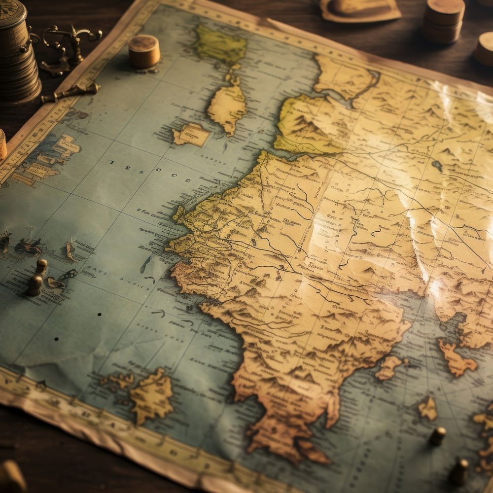 Vintage map topography history diagram | Premium Photo - rawpixel