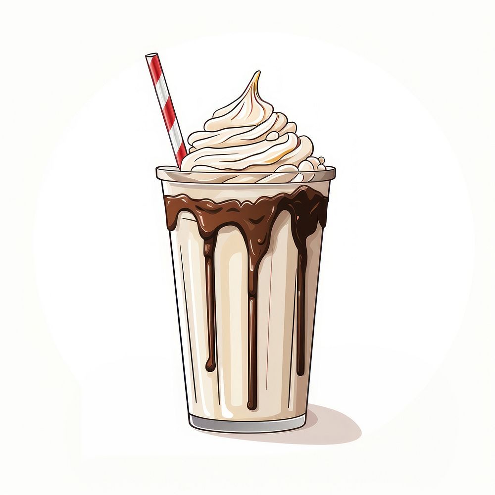 cartoon-like drawing milkshake dessert drink | Premium Photo ...