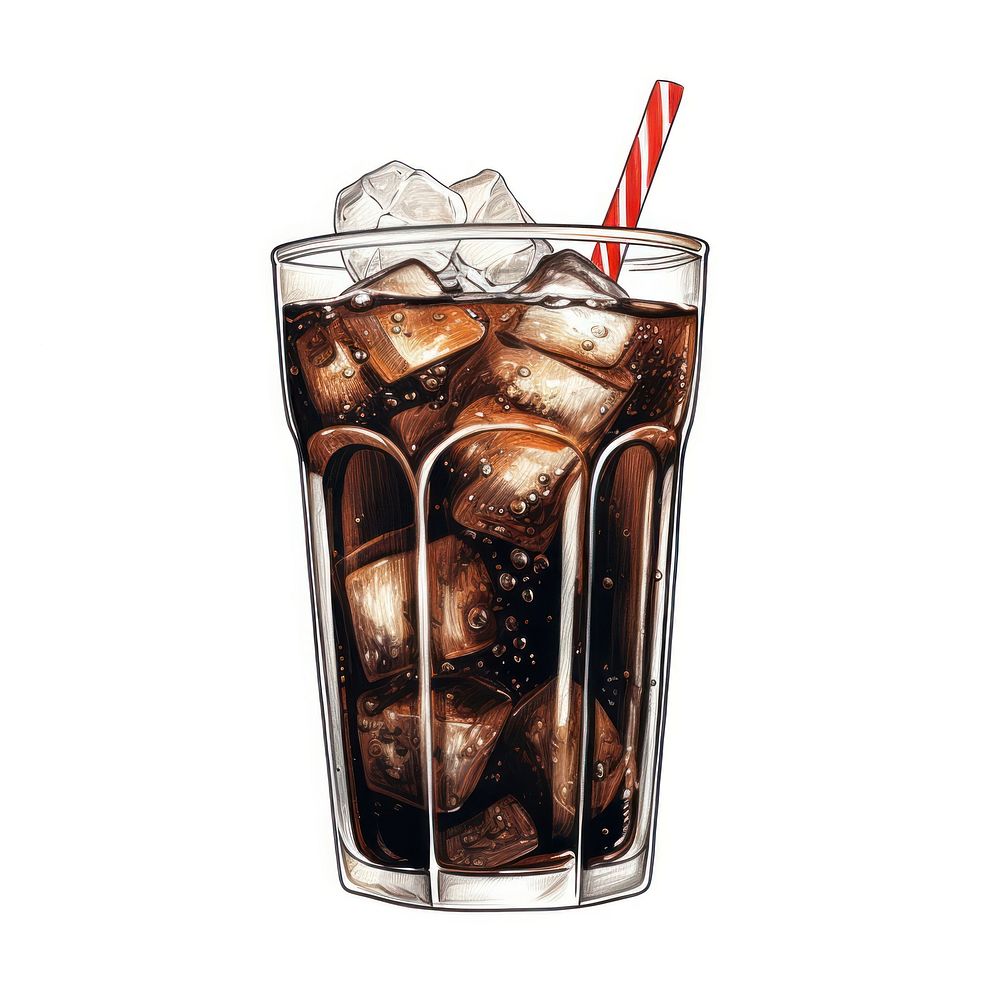 cartoon-like drawing cola drink glass | Free Photo Illustration - rawpixel