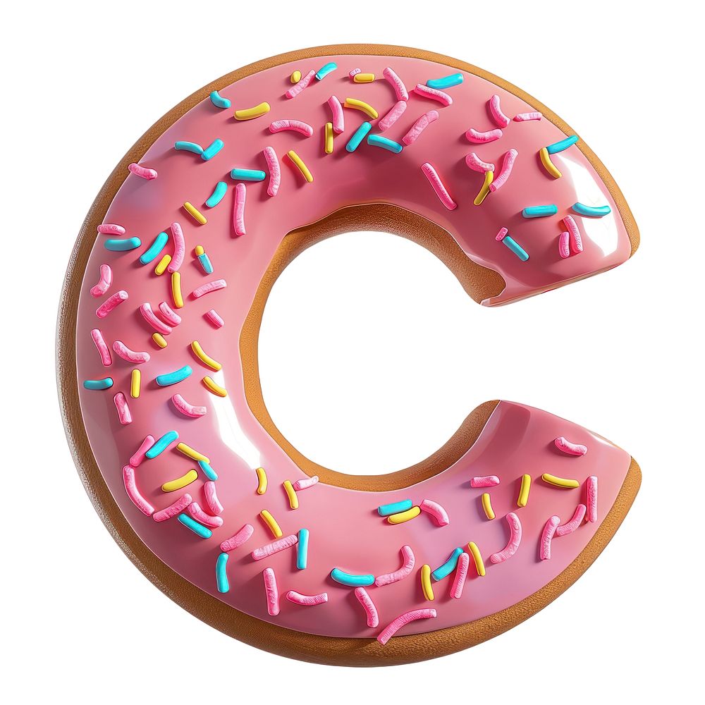 Donut Alphabet Shaped C donut | Free Photo Illustration - rawpixel