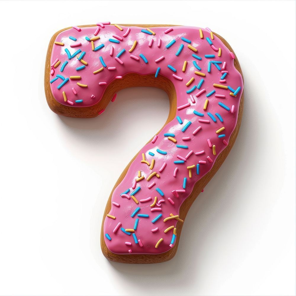 Donut number Shaped 7 sprinkles | Free Photo Illustration - rawpixel