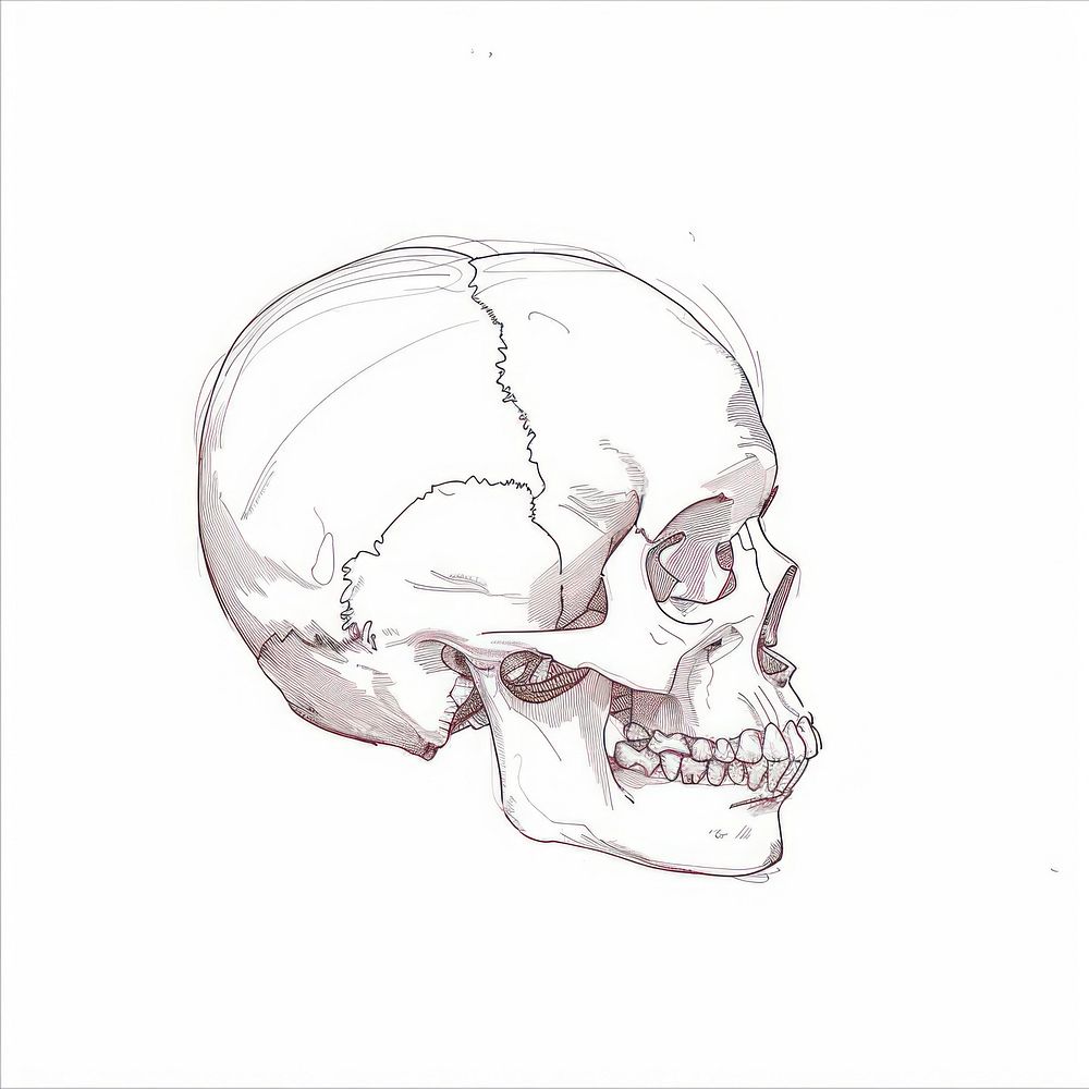 human skull drawing sketch illustrated. | Premium Photo Illustration ...