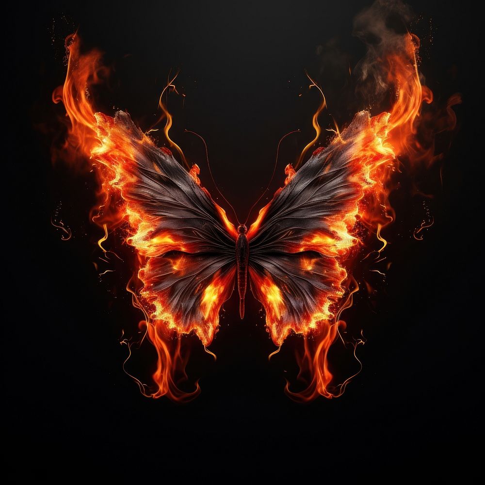 Butterfly fire flame nature black | Free Photo - rawpixel