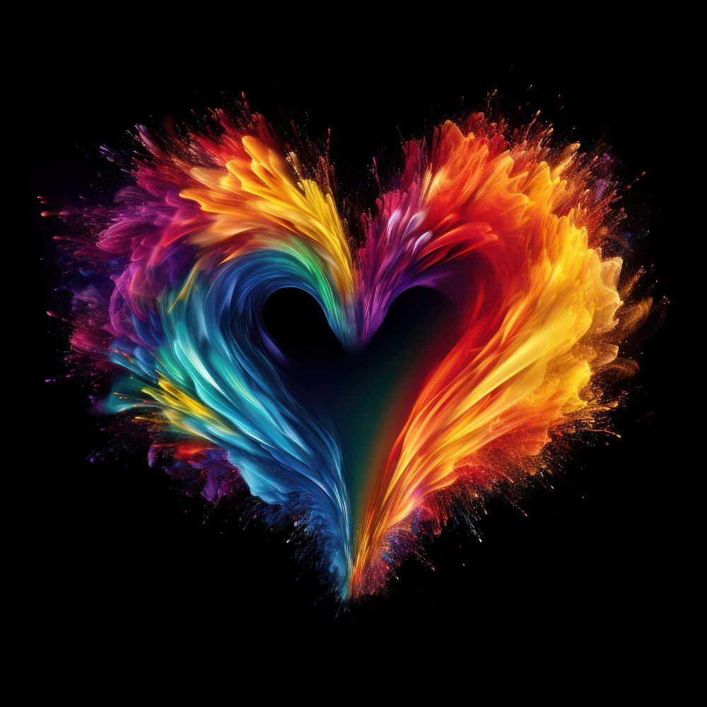 Rainbow heart fire flame backgrounds | Premium Photo - rawpixel