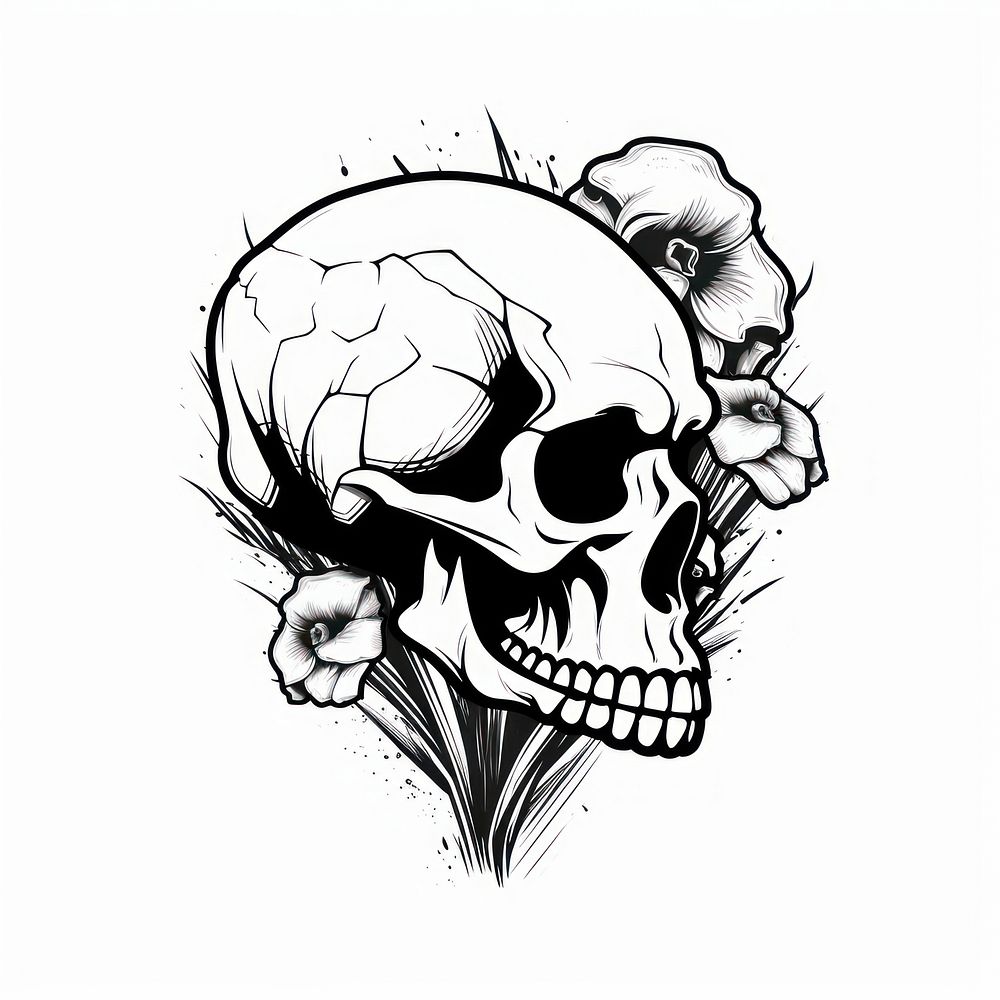 Bone and skull drawing sketch | Free Photo Illustration - rawpixel