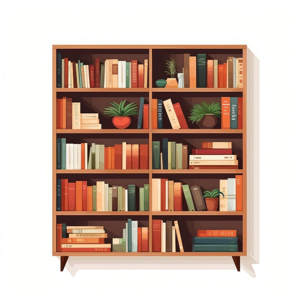 Bookshelf flat vector illustration furniture | Premium Photo ...