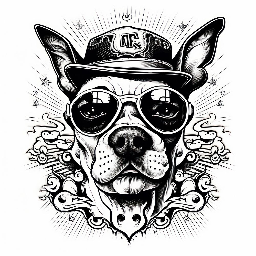 Cool dog drawing glasses sketch. | Free Photo Illustration - rawpixel