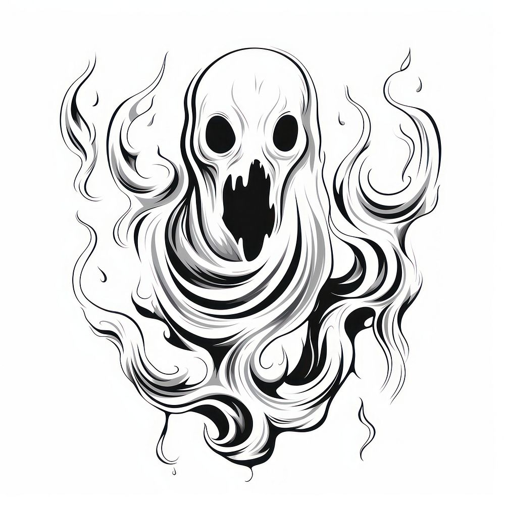 Ghost drawing sketch illustrated. | Free Photo Illustration - rawpixel