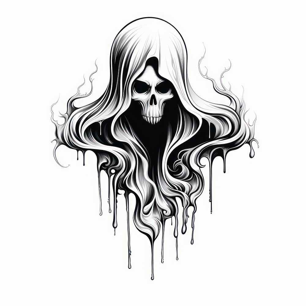 Ghost drawing sketch representation. | Free Photo Illustration - rawpixel