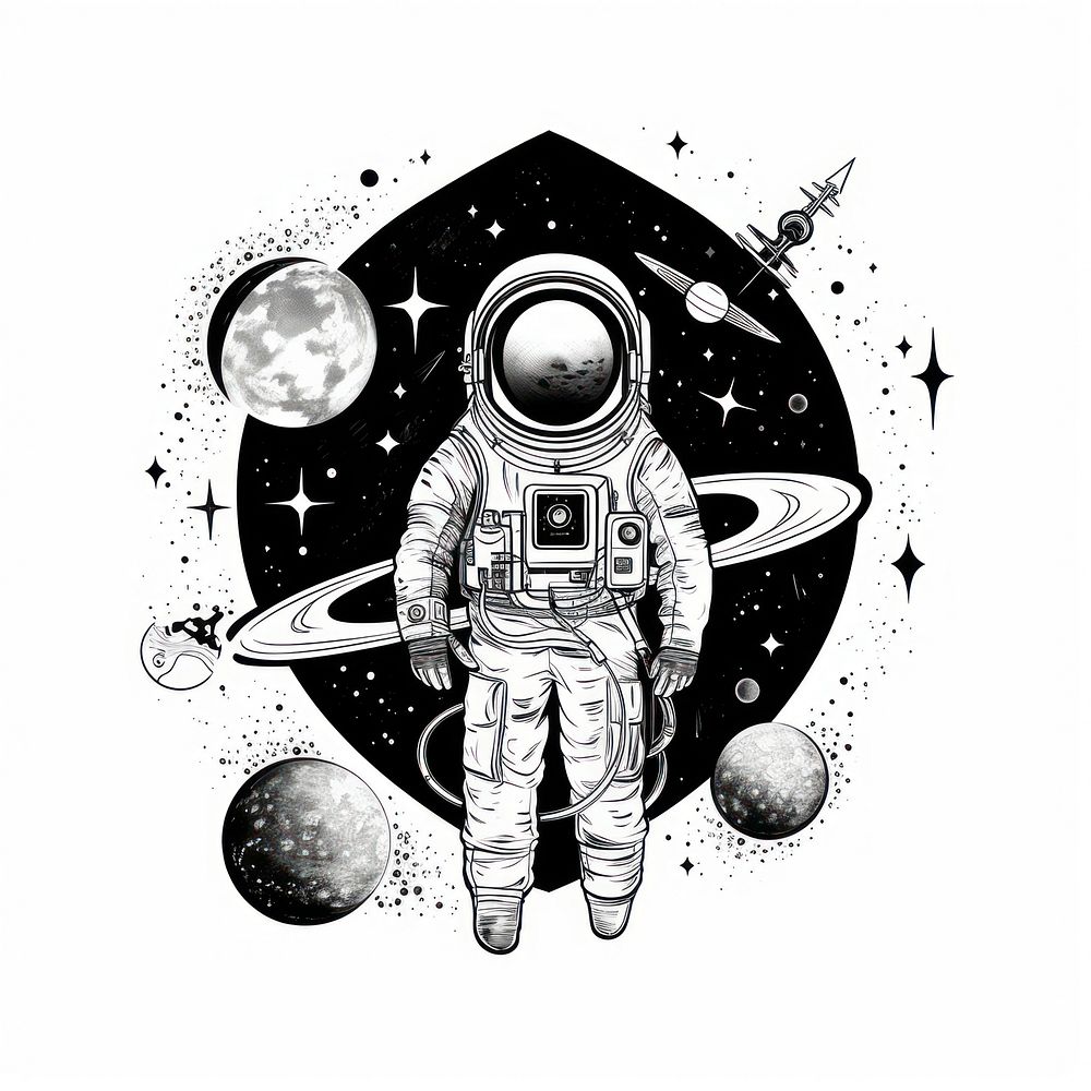 Space themed astronomy drawing sketch. | Free Photo Illustration - rawpixel