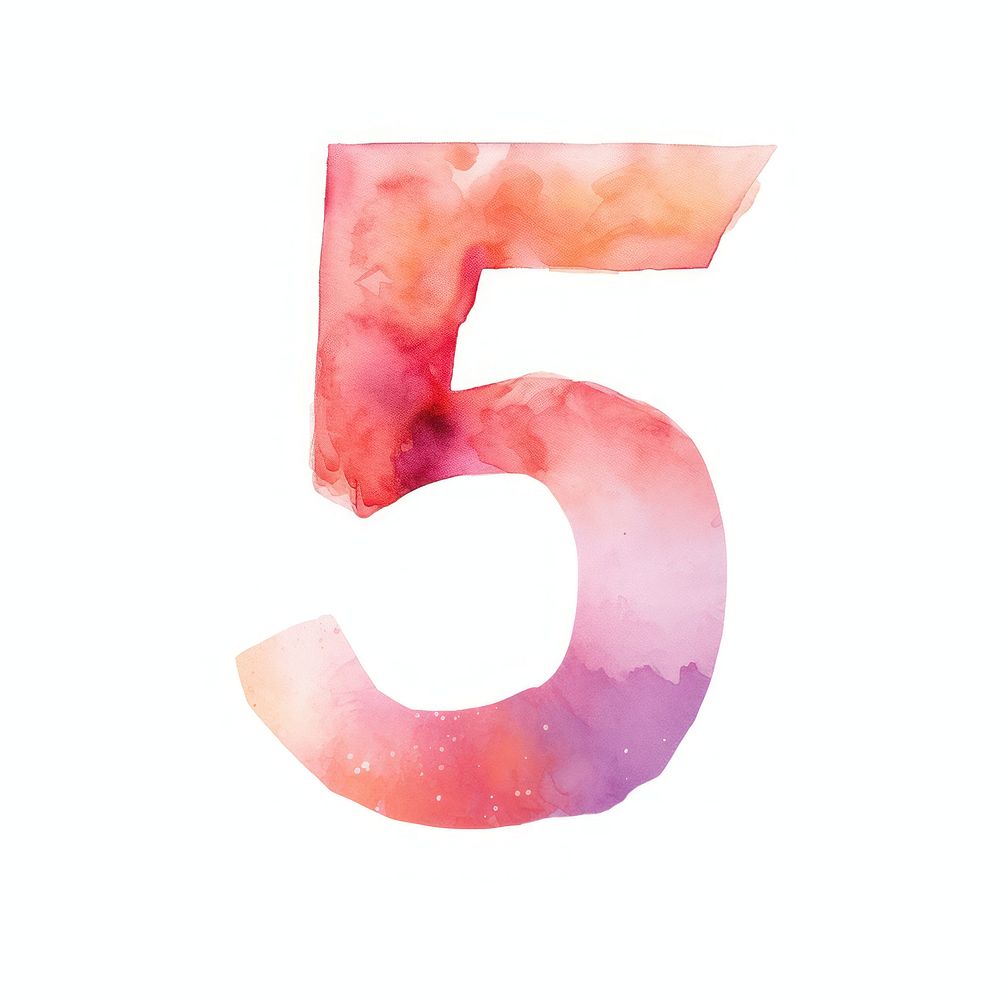 Watercolor illustration number 5 text | Premium Photo Illustration ...