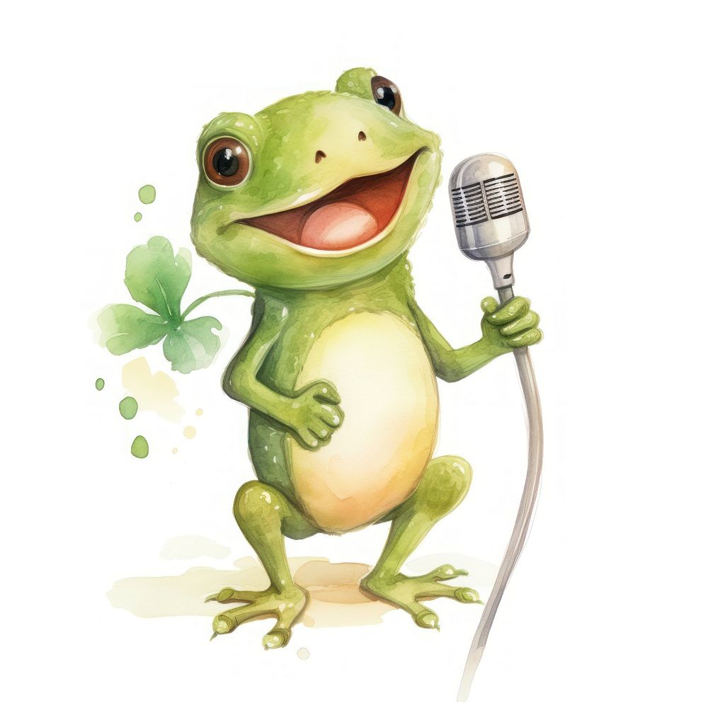 Microphone frog amphibian cartoon. | Free Photo Illustration - rawpixel