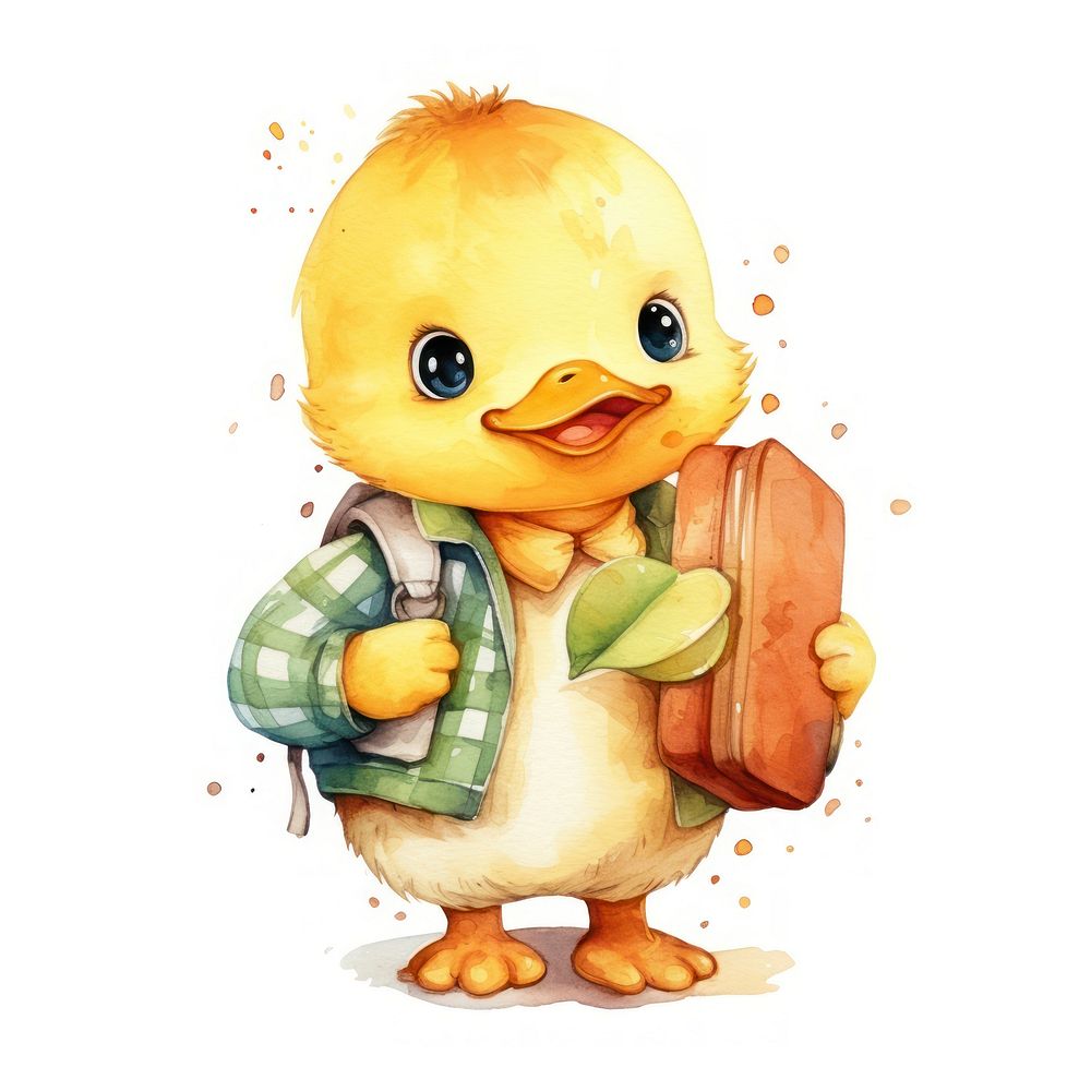 Student duck hugging large apple | Free Photo Illustration - rawpixel