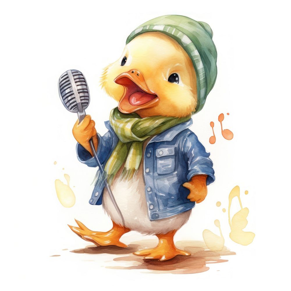 Microphone cartoon duck baby. | Free Photo Illustration - rawpixel