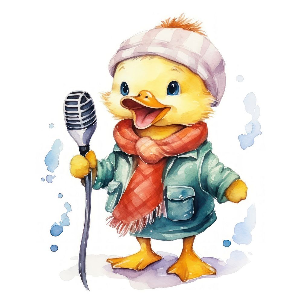 Microphone cartoon duck baby. | Free Photo Illustration - rawpixel