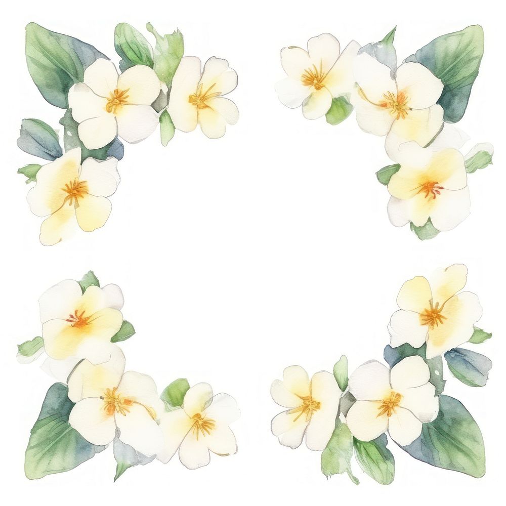 Little white primrose square border | Premium Photo Illustration - rawpixel