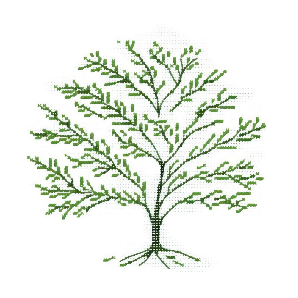 Cross stitch tree branch pattern | Premium Photo Illustration - rawpixel