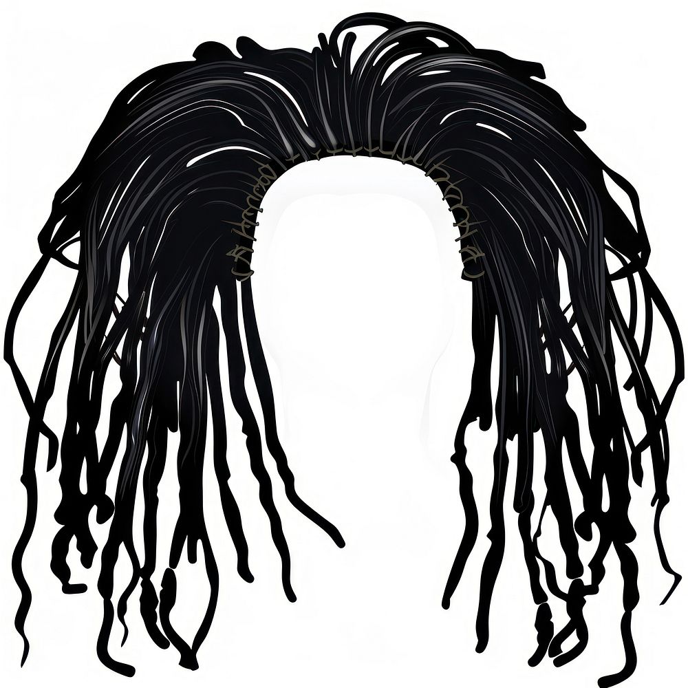 Black dreadlock hairstyle dreadlocks white | Premium Photo Illustration ...