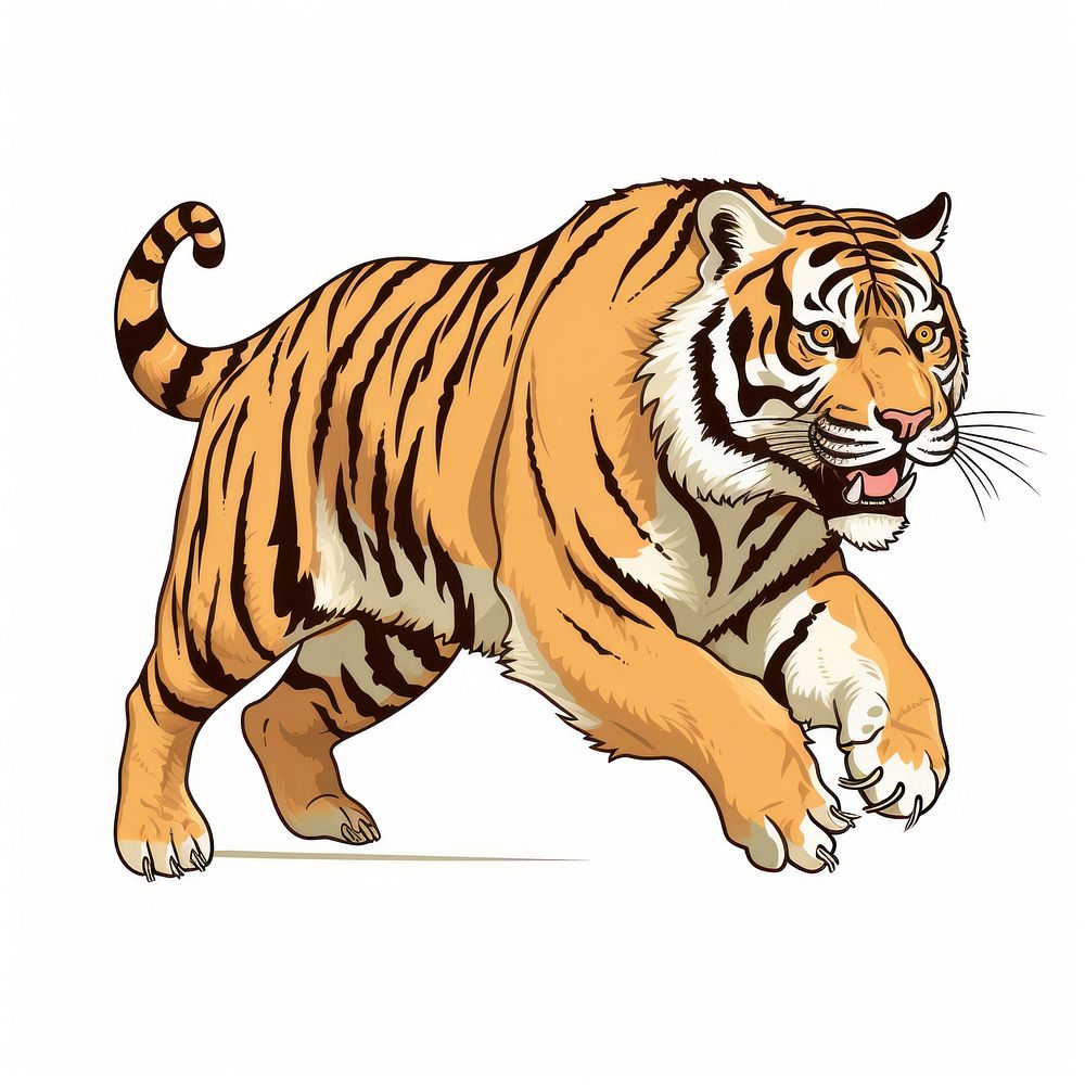 Tiger drawing cartoon animal. | Free Photo Illustration - rawpixel