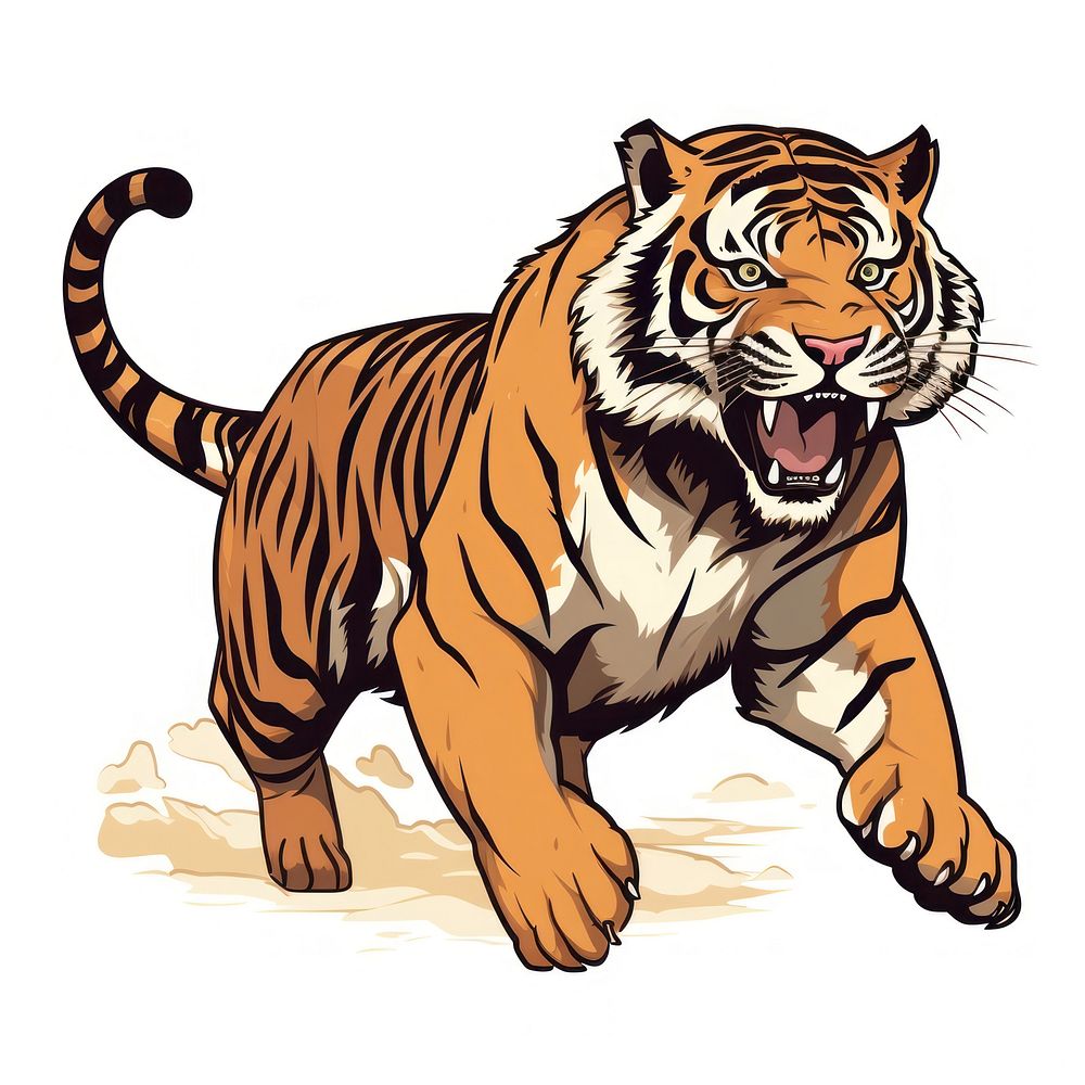 Tiger wildlife cartoon animal. | Free Photo Illustration - rawpixel