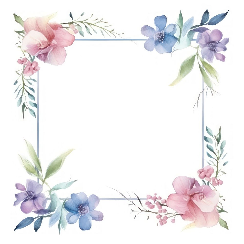 Flowers leaf square border pattern | Free Photo Illustration - rawpixel