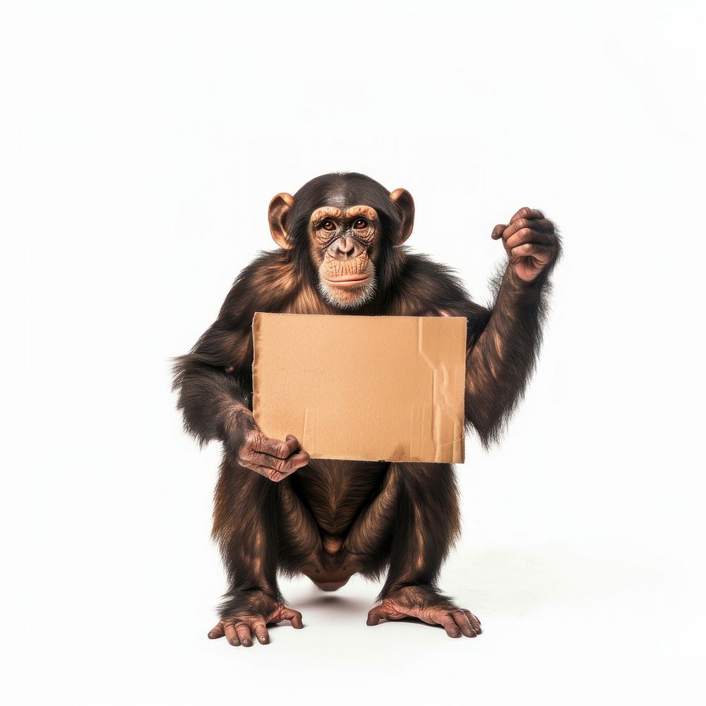 Monkey holding sign animal wildlife | Premium Photo - rawpixel