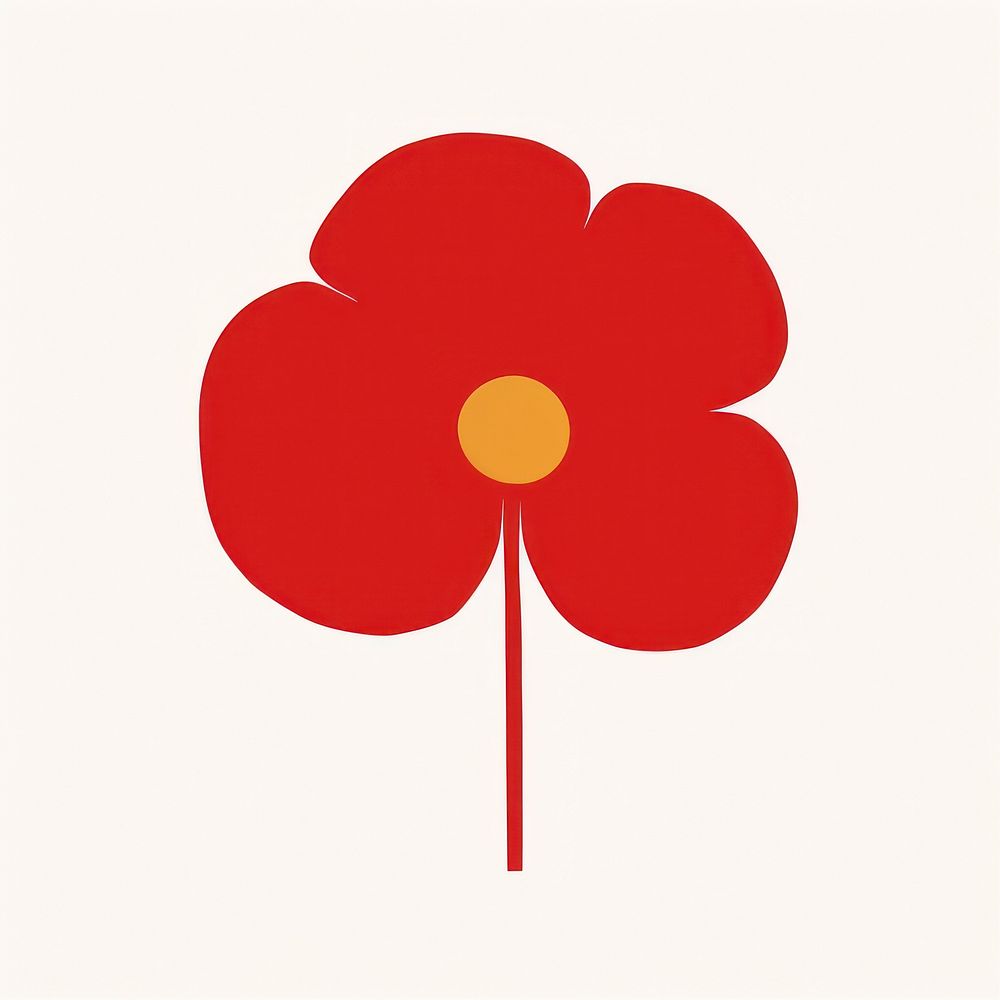 Illustration simple red flower petal | Free Photo Illustration - rawpixel