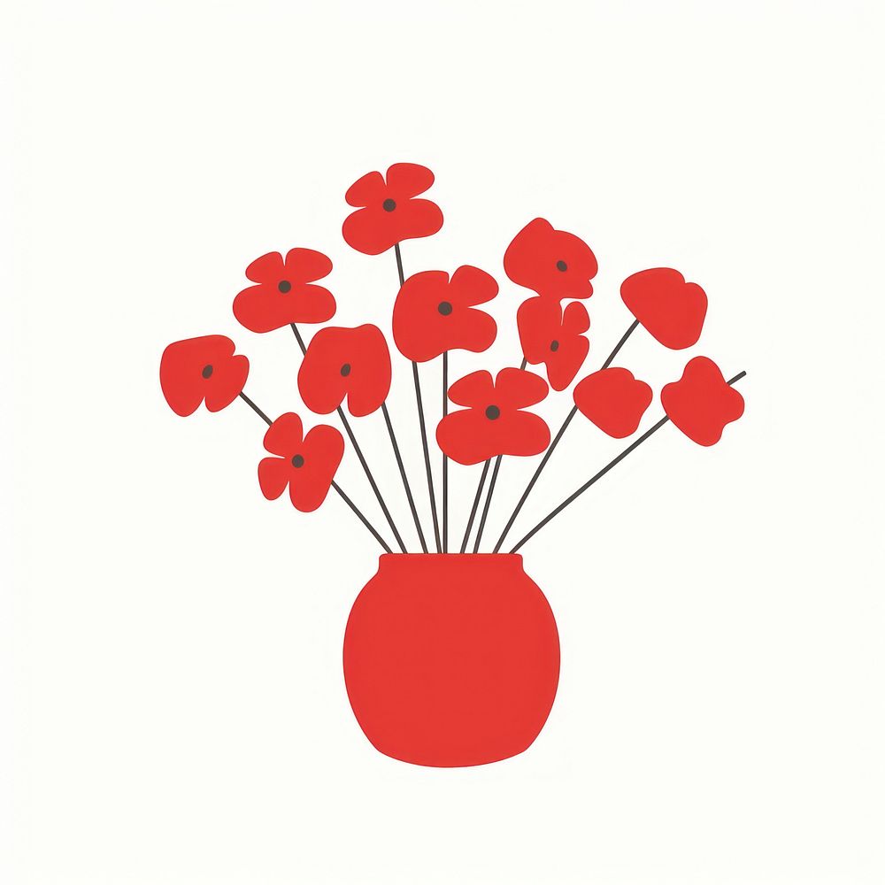 Illustration simple red flowers petal | Premium Photo Illustration ...