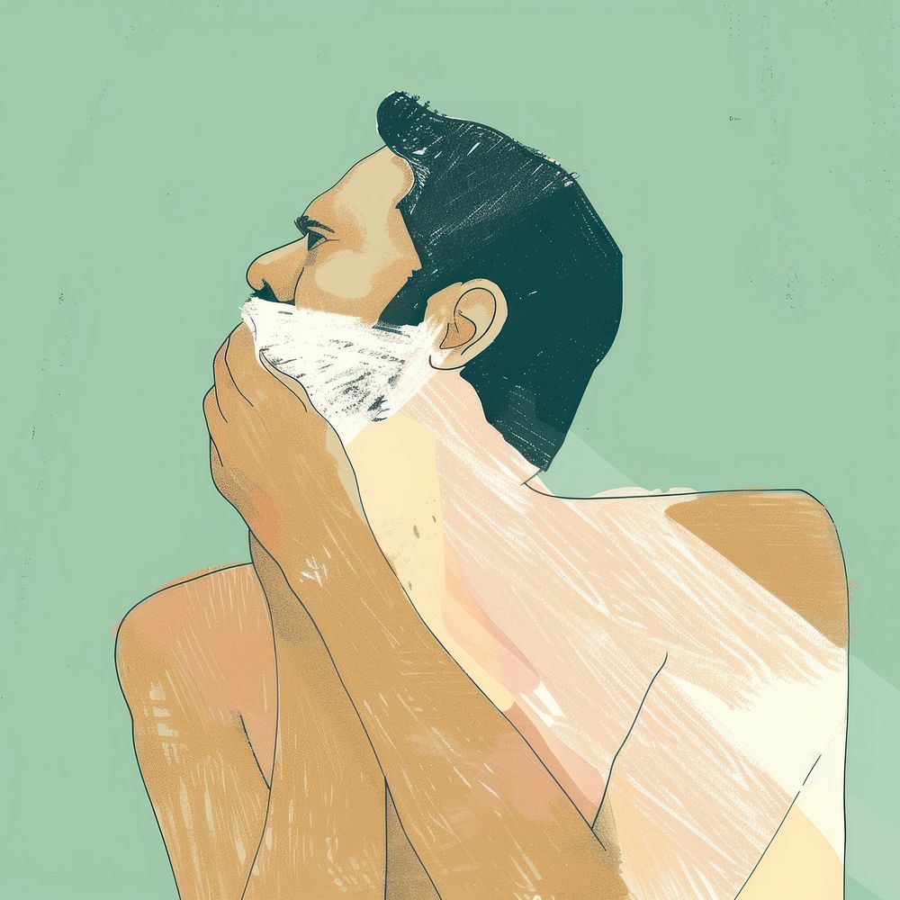 Person shaving drawing sketch person. | Premium Photo Illustration ...