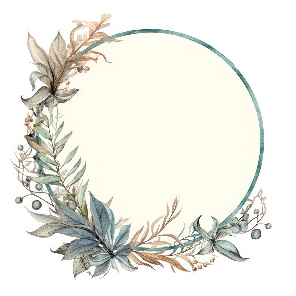 Vintage botanical circle frame pattern | Premium Photo Illustration ...