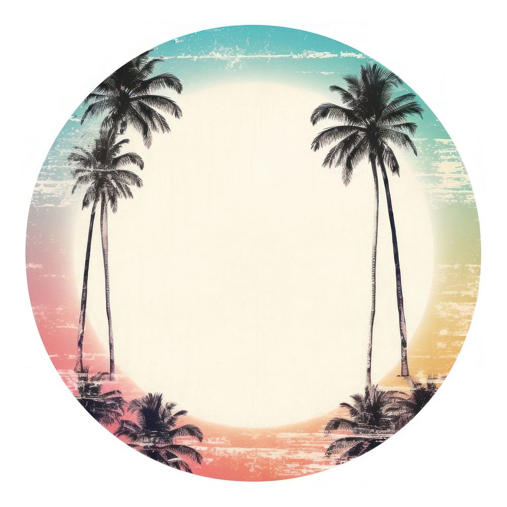 Vintage palm tree circle frame | Premium Photo Illustration - rawpixel