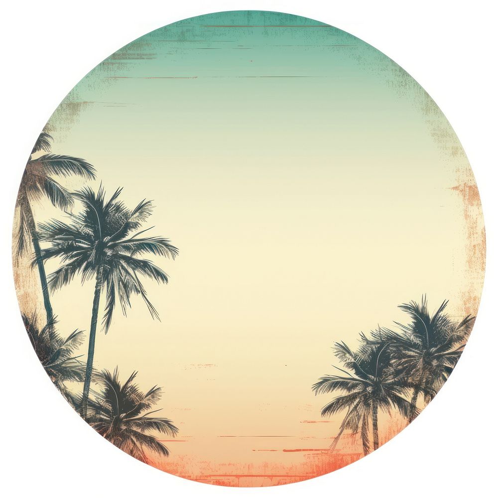 Vintage palm tree circle frame | Premium Photo Illustration - rawpixel