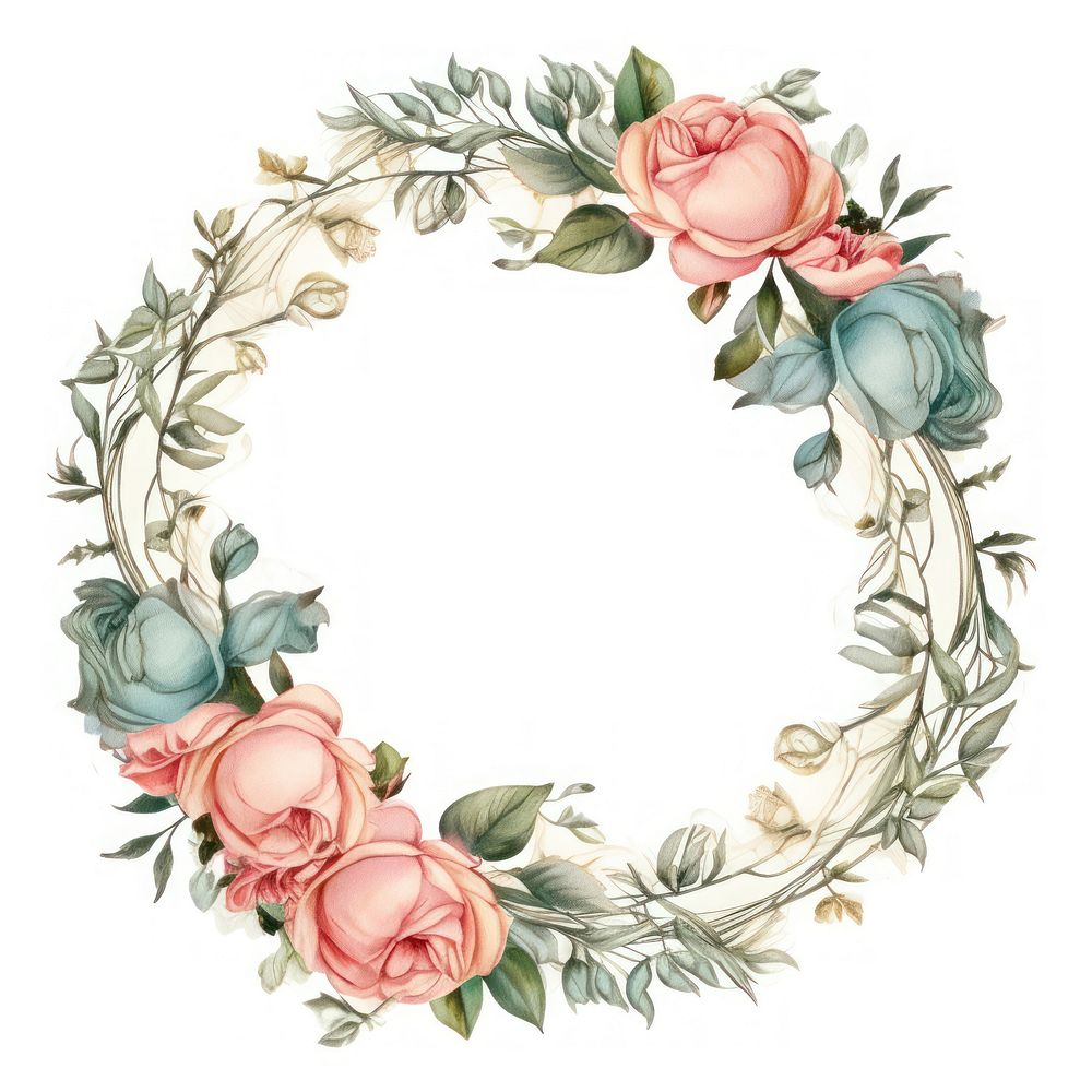 Vintage rose circle frame pattern | Free Photo Illustration - rawpixel