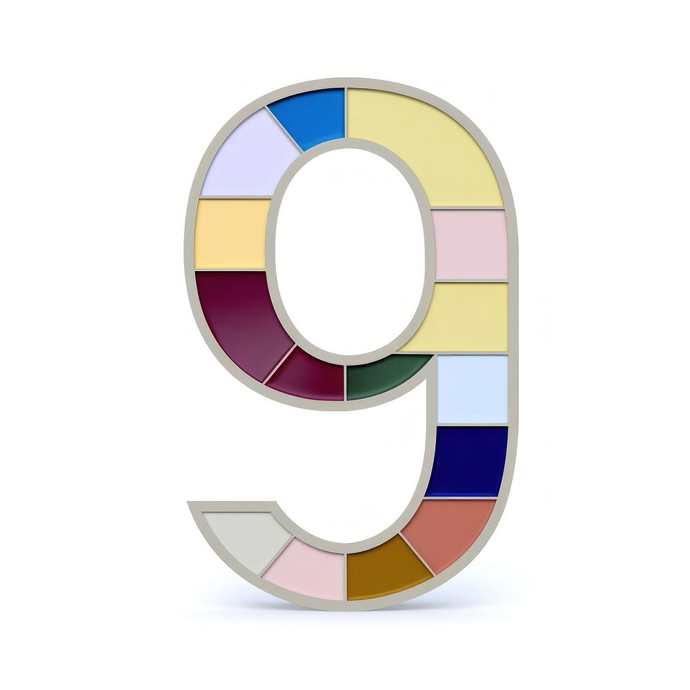 Mosaic letters number 9 shape | Free Photo - rawpixel