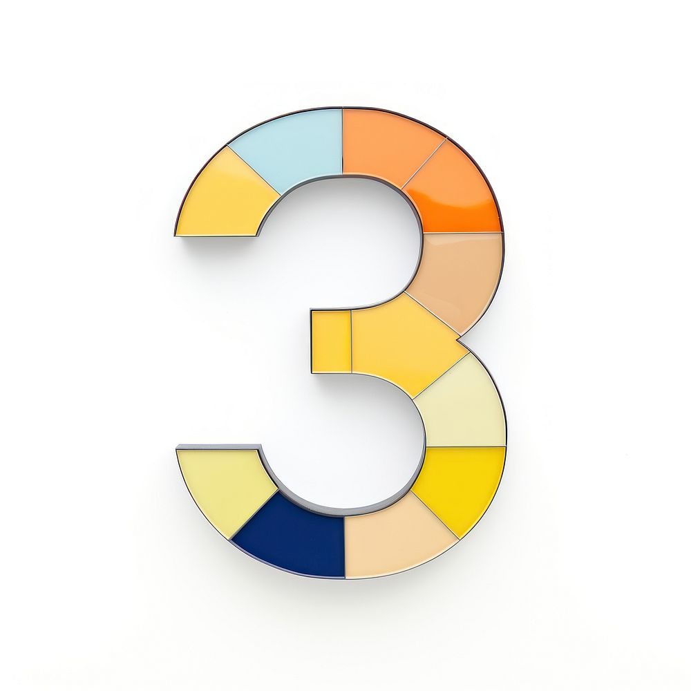 Mosaic letters number 3 symbol | Free Photo - rawpixel