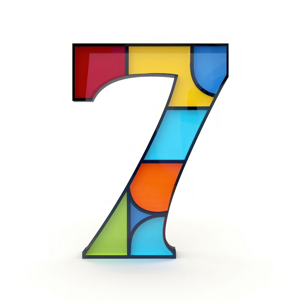 Mosaic letters number 7 shape | Premium Photo - rawpixel