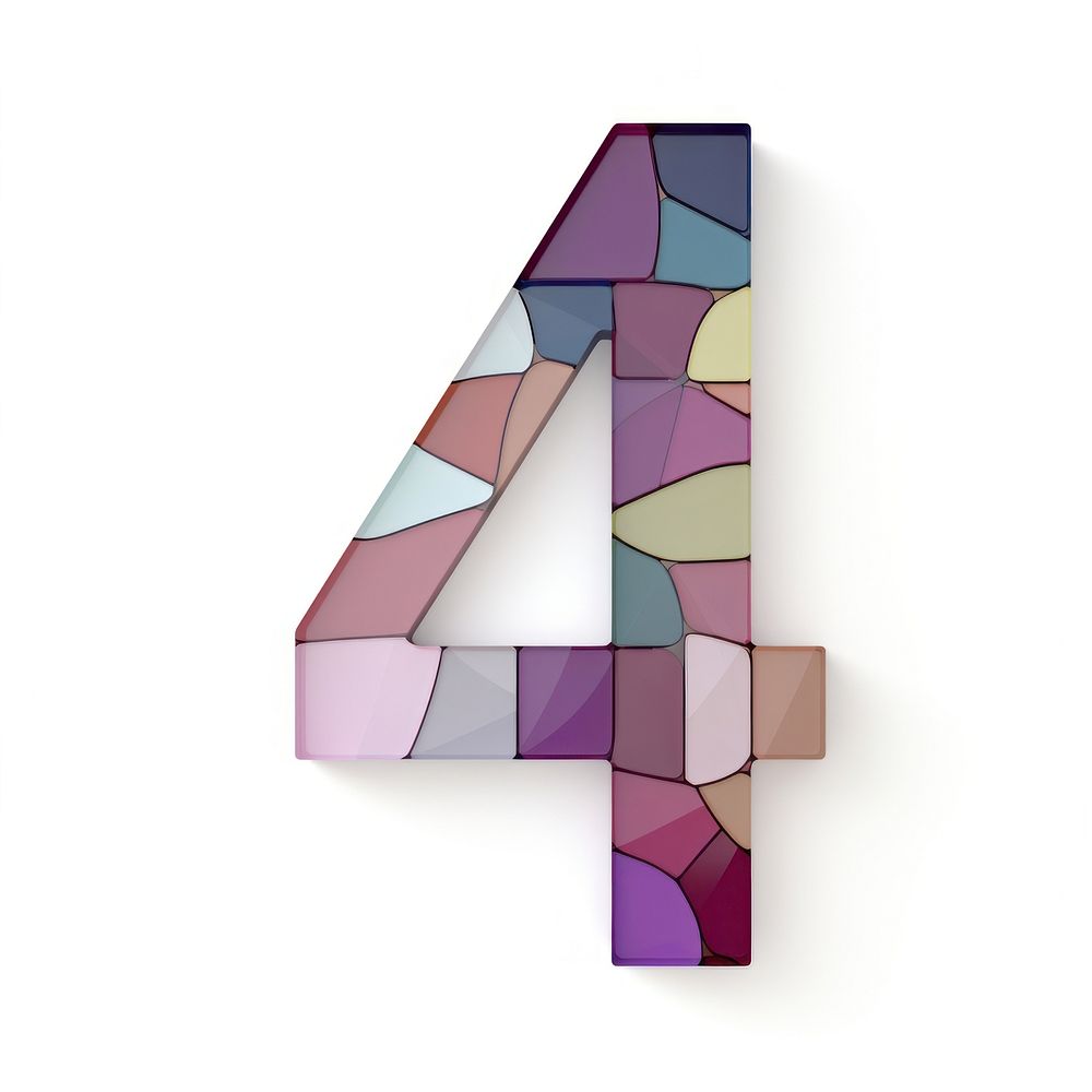 Mosaic letters number 4 symbol | Free Photo - rawpixel