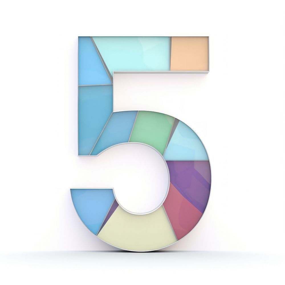 Mosaic letters number 5 symbol | Free Photo - rawpixel