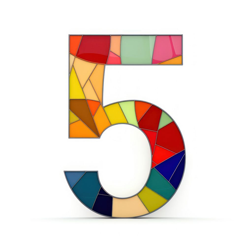 Mosaic letters number 5 shape | Free Photo - rawpixel