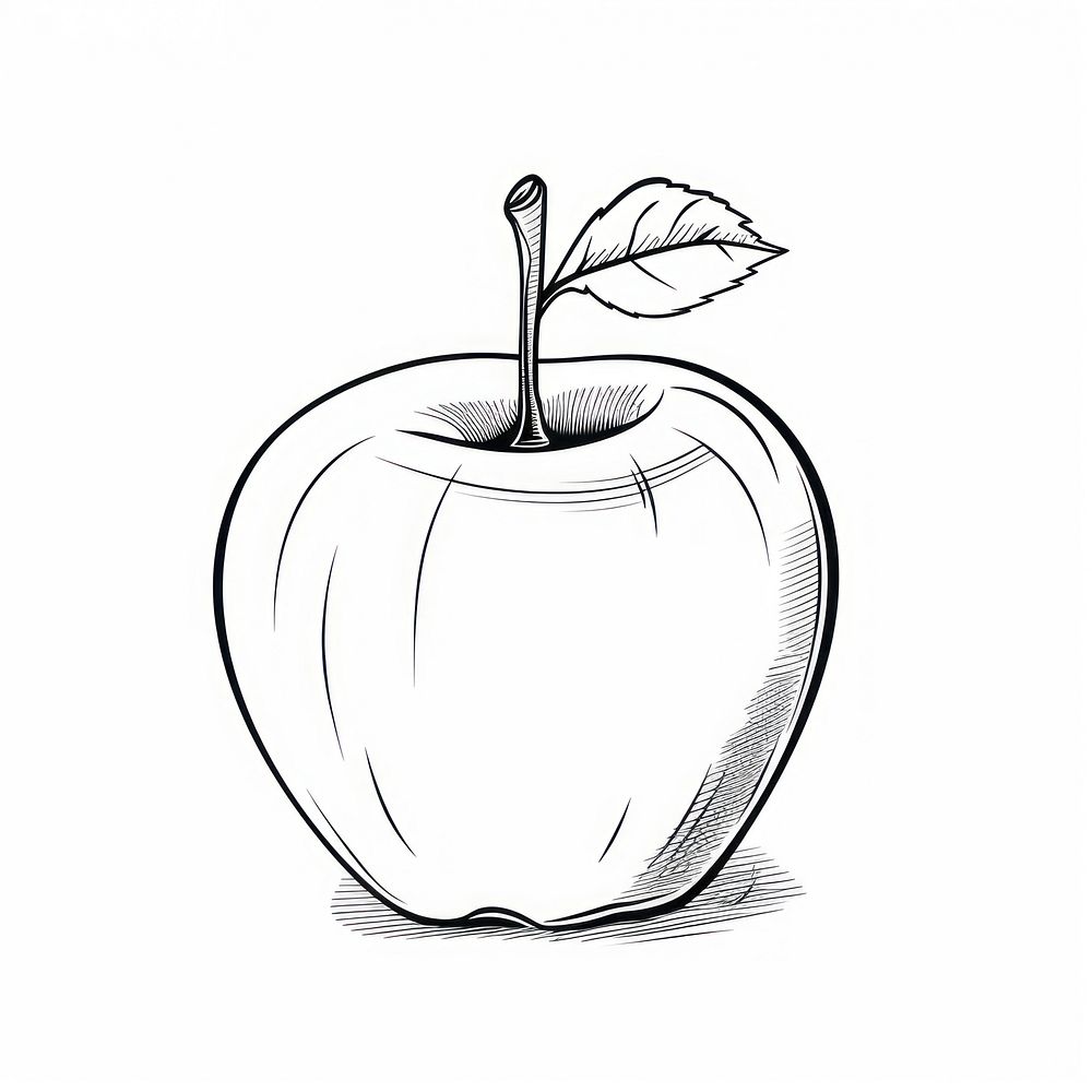 Apple sketch drawing fruit. | Free Photo Illustration - rawpixel