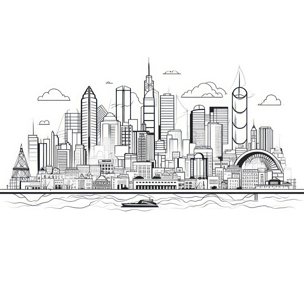 City sketch drawing line. | Free Photo Illustration - rawpixel