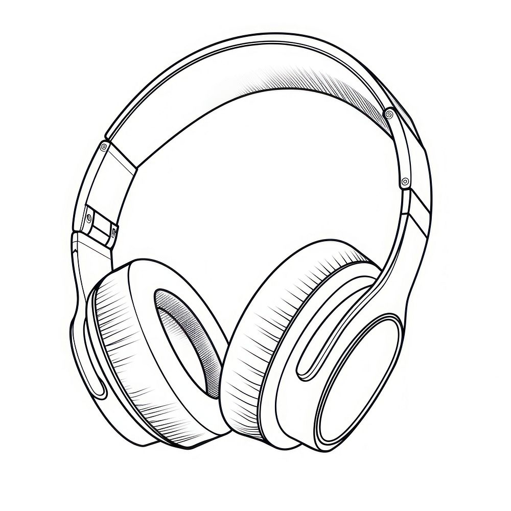 Headphones sketch headset drawing | Free Photo Illustration - rawpixel