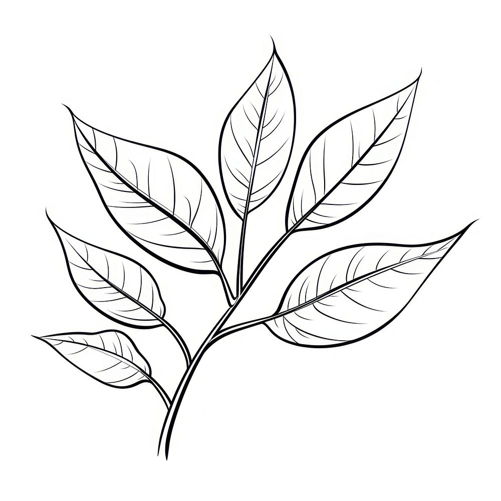 Leaf sketch drawing plant. | Free Photo Illustration - rawpixel