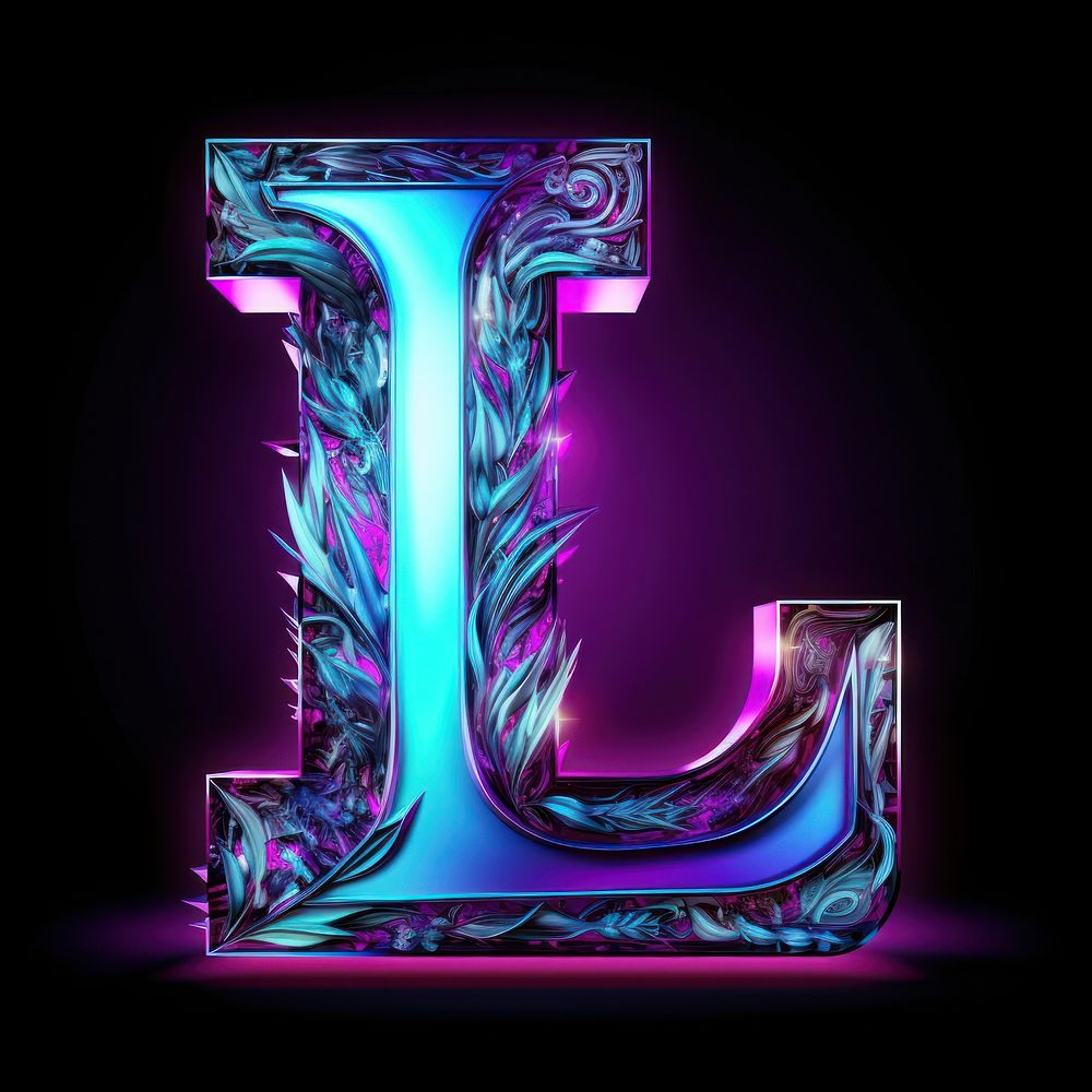 Character L text neon illuminated. | Free Photo Illustration - rawpixel