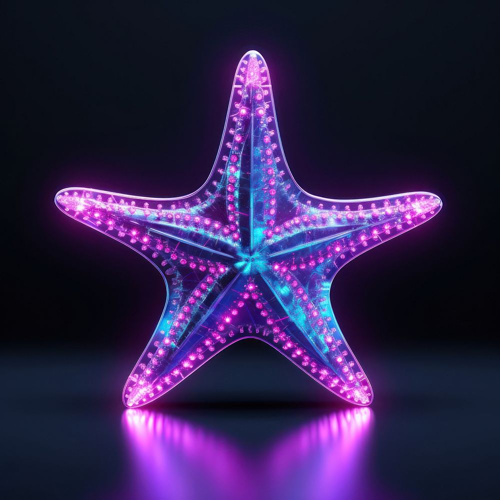 Starfish purple light neon. | Premium Photo Illustration - rawpixel