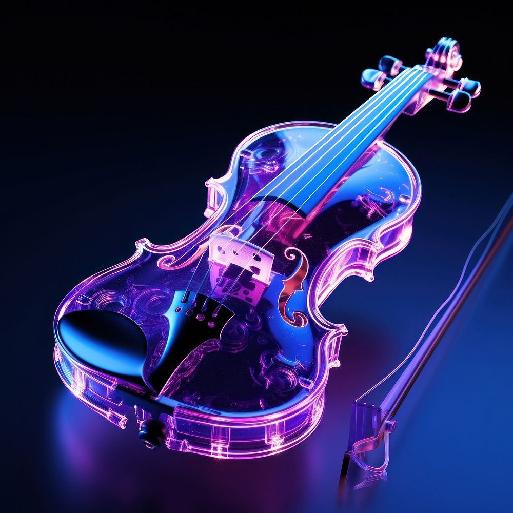 Violin light neon illuminated | Free Photo Illustration - rawpixel