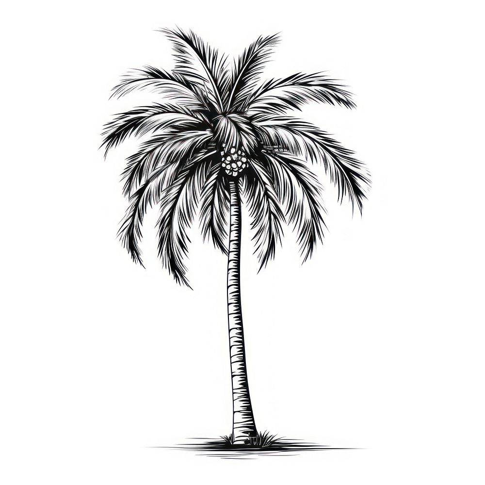 Palm tree sketch drawing plant. | Free Photo Illustration - rawpixel