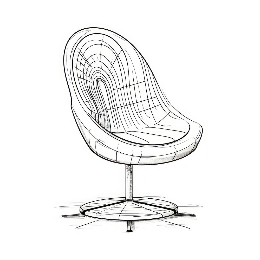 Revolving chair sketch furniture drawing. | Free Photo Illustration ...